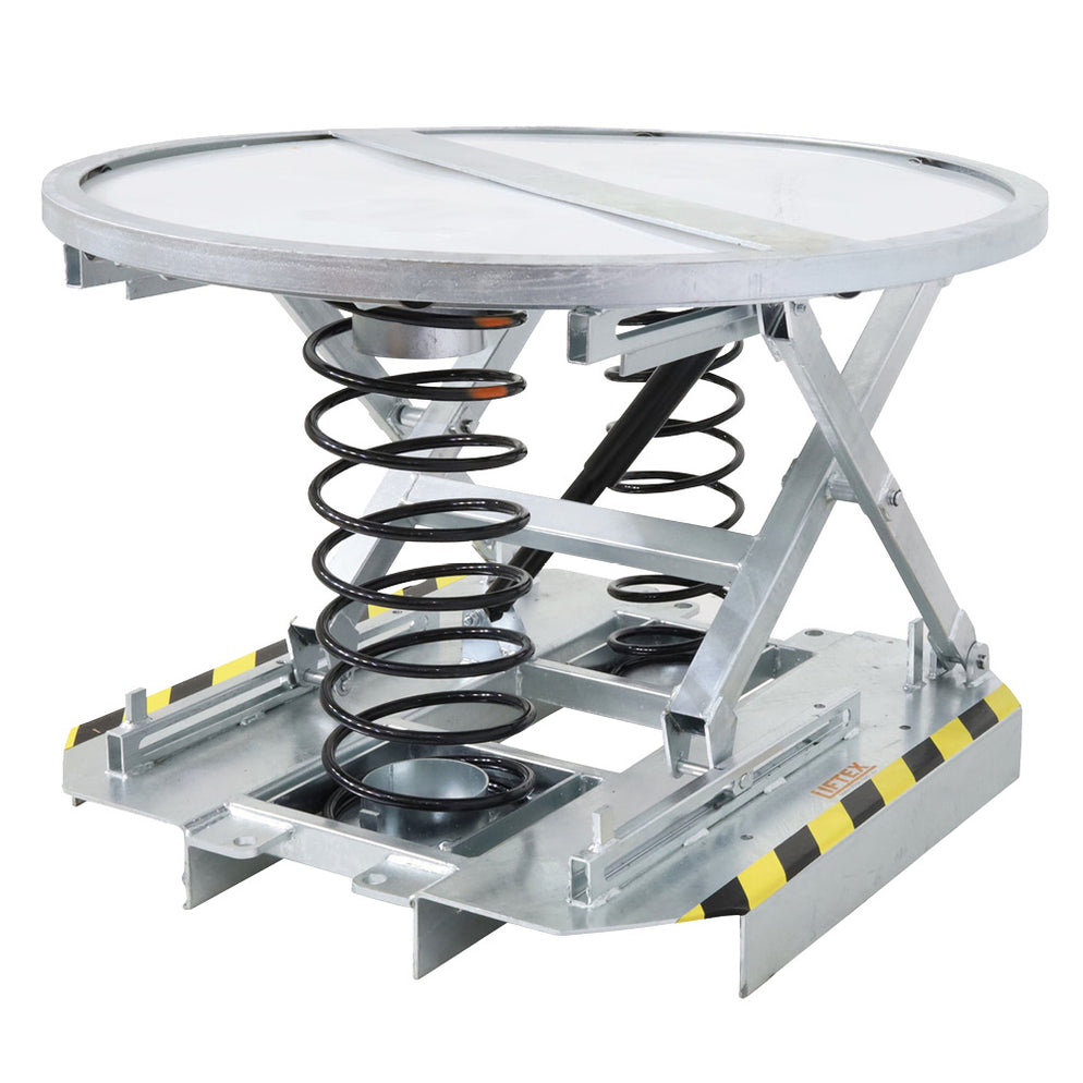 Galvanised Spring Pallet Elevator with Pallet Truck Base — Liftex ...